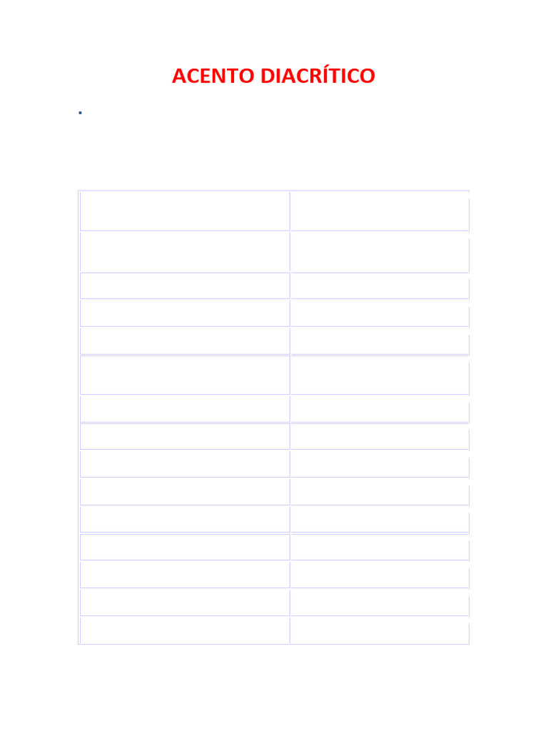 Acento Diacrítico | PDF