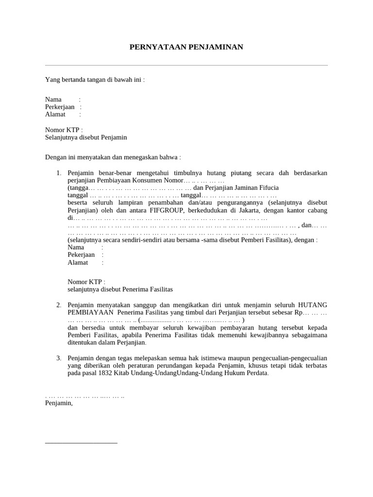 Lembar Avalist | PDF