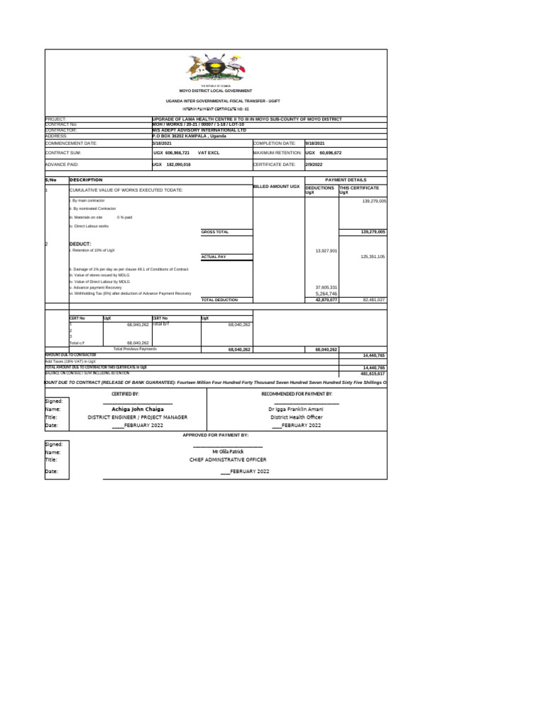Interim Certificate 2 | PDF | Value Added Tax
