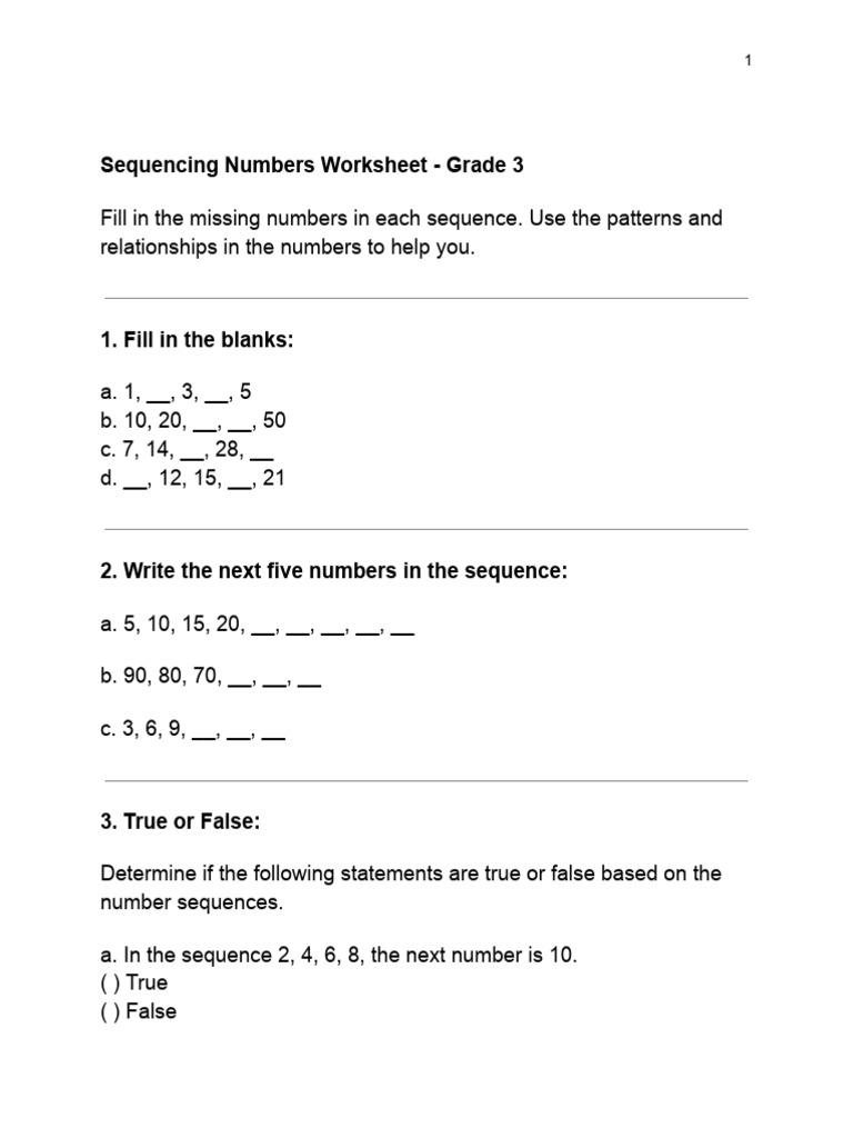 Math Gr-3 Numbers and Number Systems | PDF