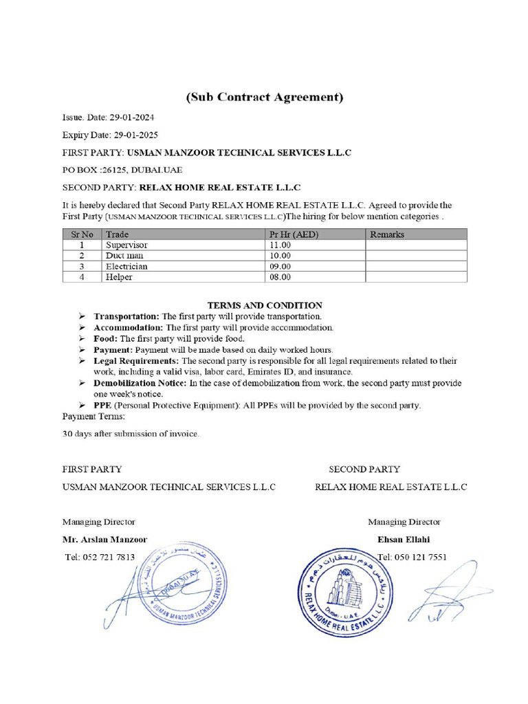 Sub Contract Agreement_page-0001 | PDF