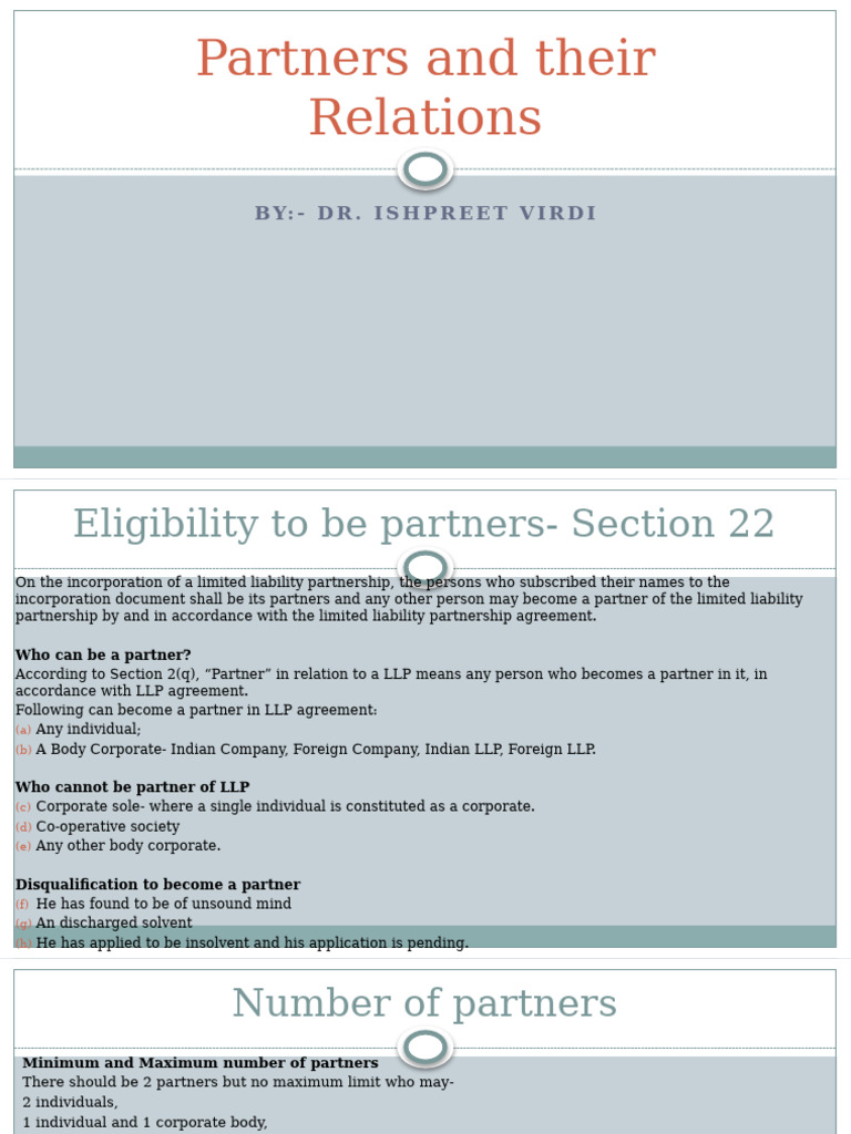 Partners and Relations in LLP Explained | PDF | Limited Liability ...