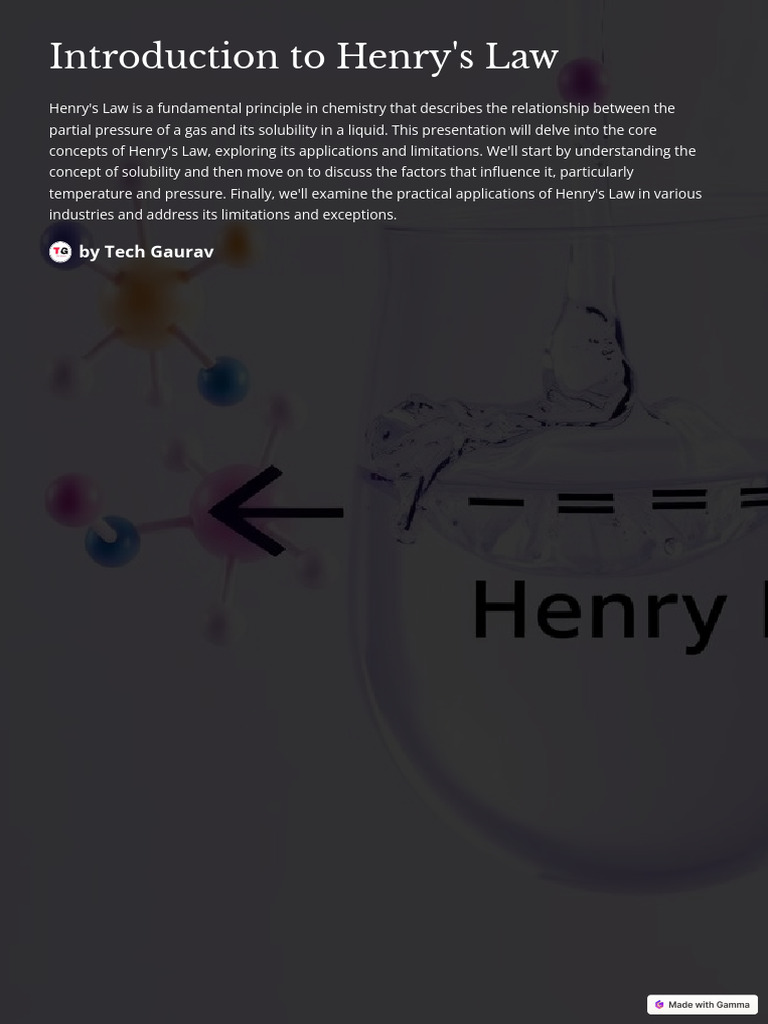 Understanding Henry's Law and Solubility | PDF | Solubility | Gases