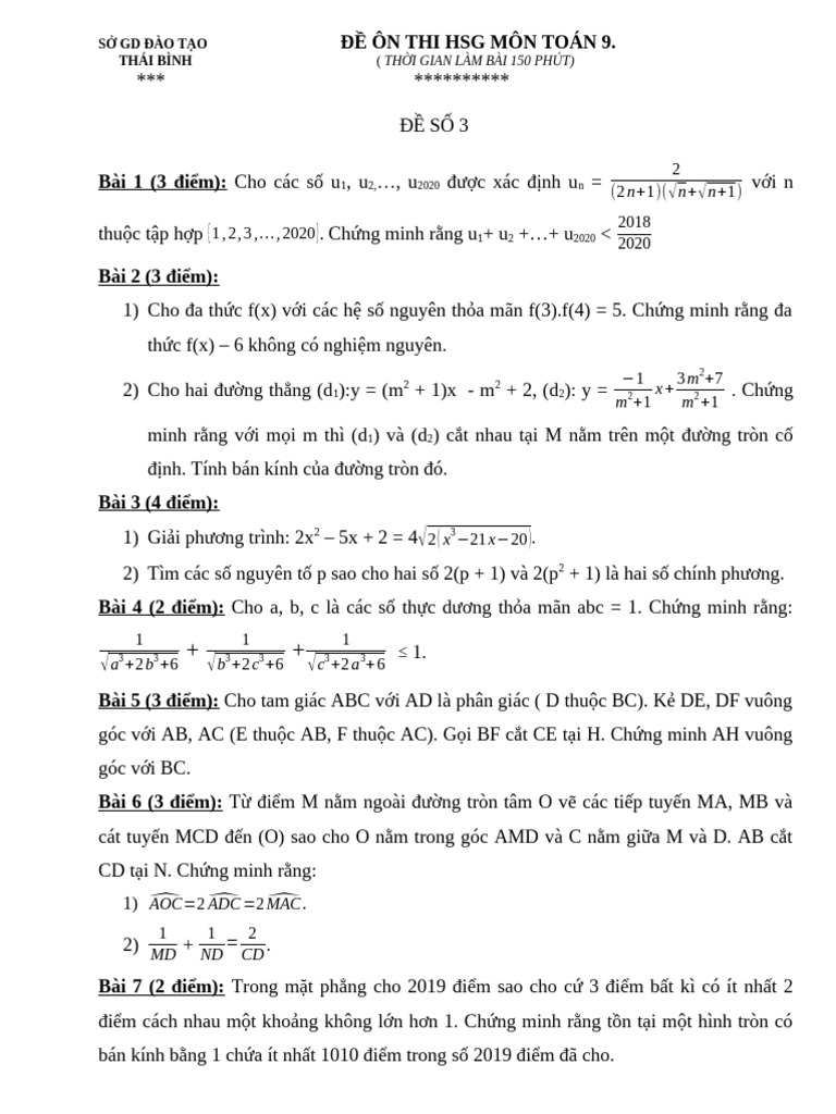 Đề Luyện Thi HSG | PDF