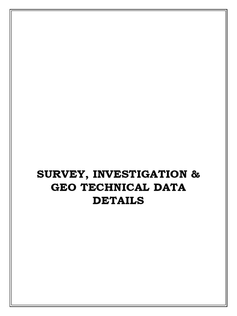 6.survey, Investigation & Geotechnical Data | PDF | Drilling | Tunnel