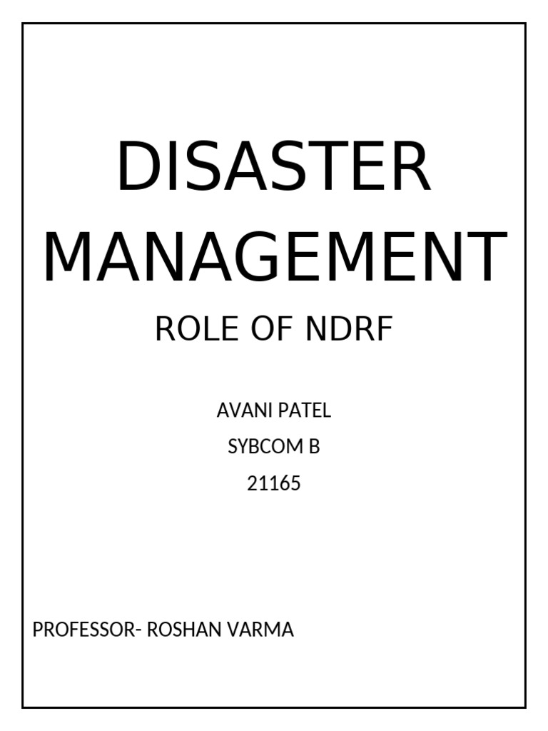 FC PROJECT DISASTER MANAGEMENT | PDF | Government | Disasters
