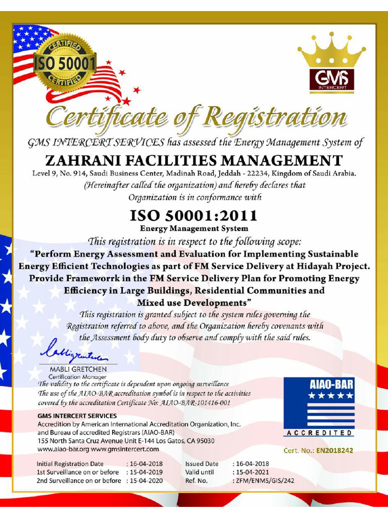 ISO 50001:2011 Zahrani Group | PDF