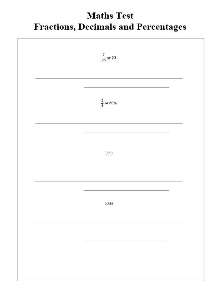 Fractions-Decimals-Percentages | PDF | Percentage | Mathematics