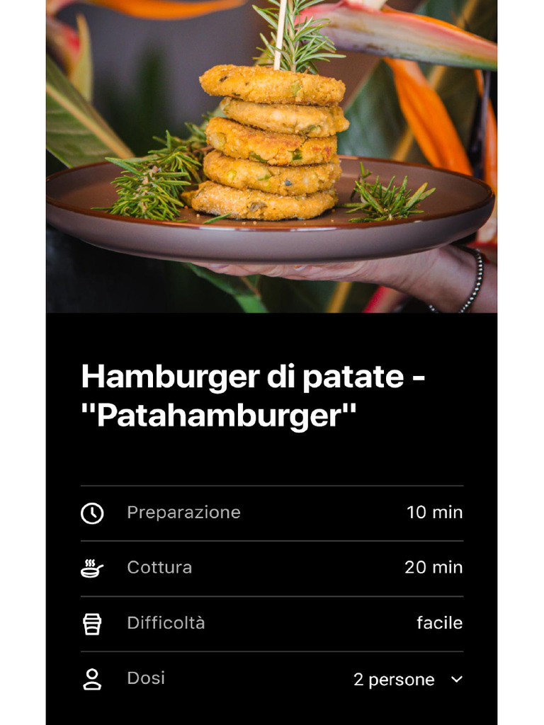 Ricetta Hamburger di Patate Patahamburger | PDF