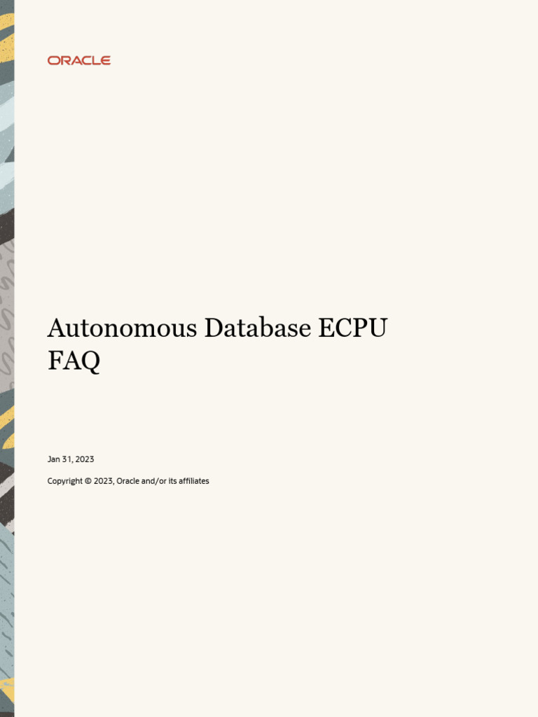 Autonomous Database Ecpu Faq | PDF | Databases | Trademark