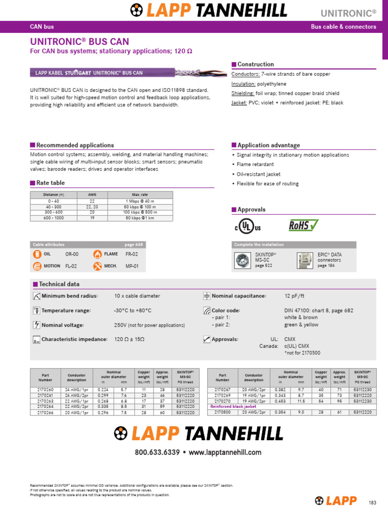 UNITRONIC-BUS-CAN | PDF | Electrical Wiring | Electrical Engineering