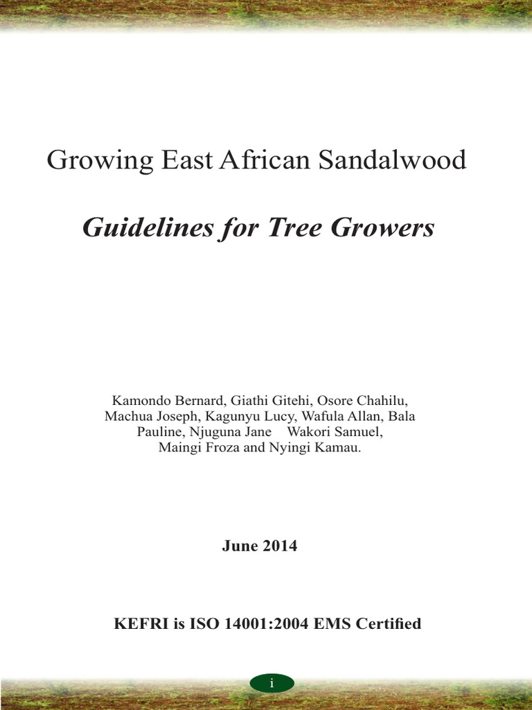 E African Sandalwood - Tree Growers Manual | PDF | Plant Nursery | Seed