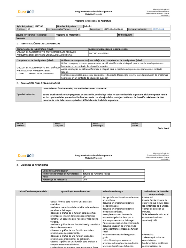 Pia Mat330 | PDF | Integral | Derivado