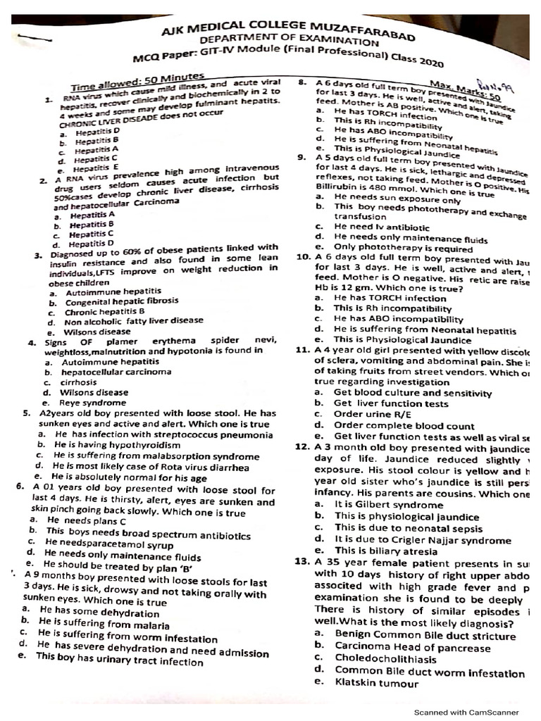 2020 Block 3 MCQS | PDF