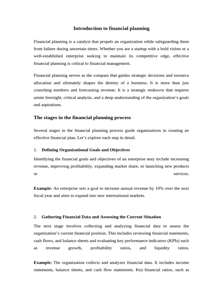 Financial Planning Process | PDF | Expense | Financial Plan