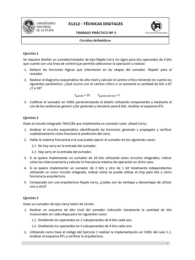 TD 2024 - Práctica #5 | PDF | Vhdl | Poco