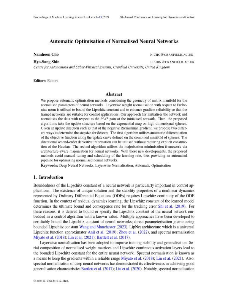 5 - Automatic Optimisation of Normalzed Neural Networks | PDF | Mathematical Optimization ...