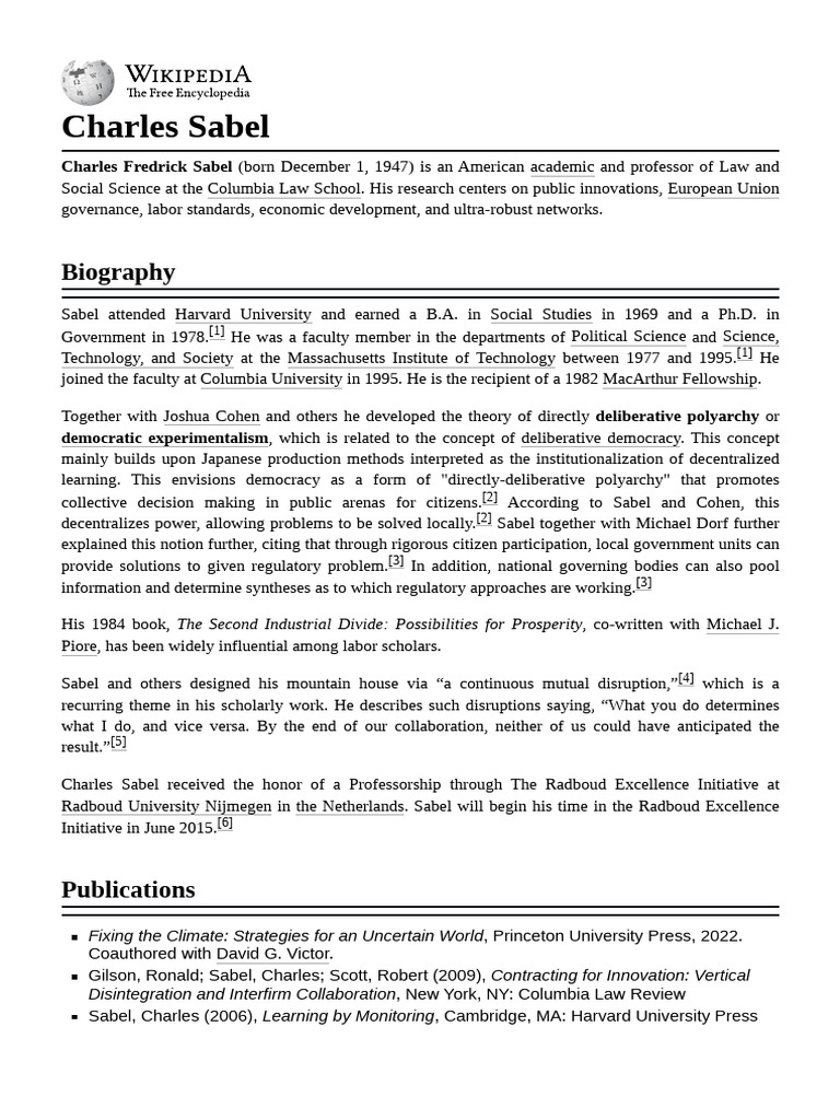 Charles_Sabel | PDF | Science | Political Science