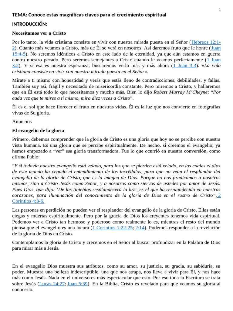 TEMA Conoce Estas Magnificas Claves para El Crecimiento Espiritual ...