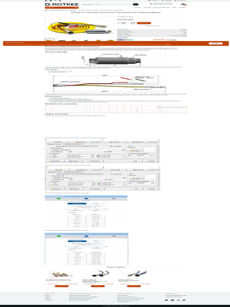 PS100 In-Cylinder Pressure Transducer For Diesel Engines - ROTKEE | PDF ...