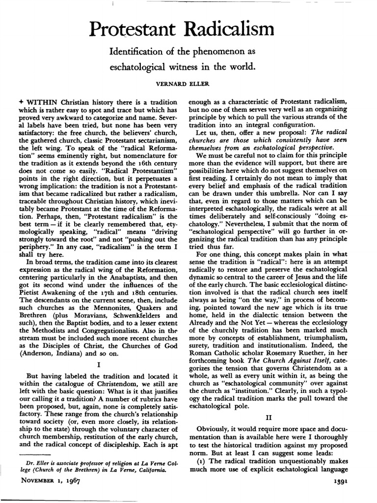protestant radicalism | PDF | Protestantism | Lamb Of God