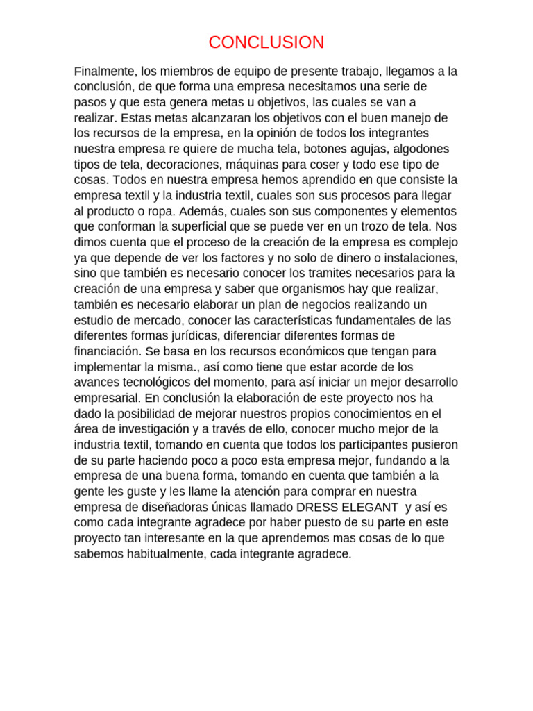 Conclusion Dress Elegant | PDF