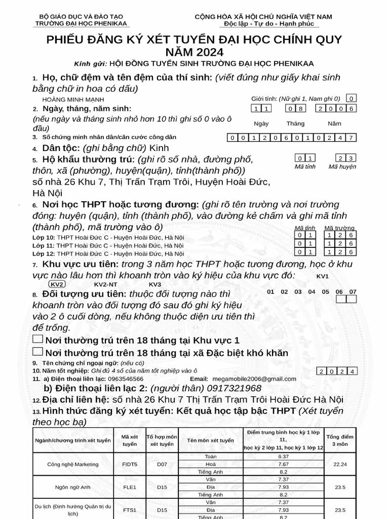 Phieu Dang Ky Tuyen Sinh Pdf