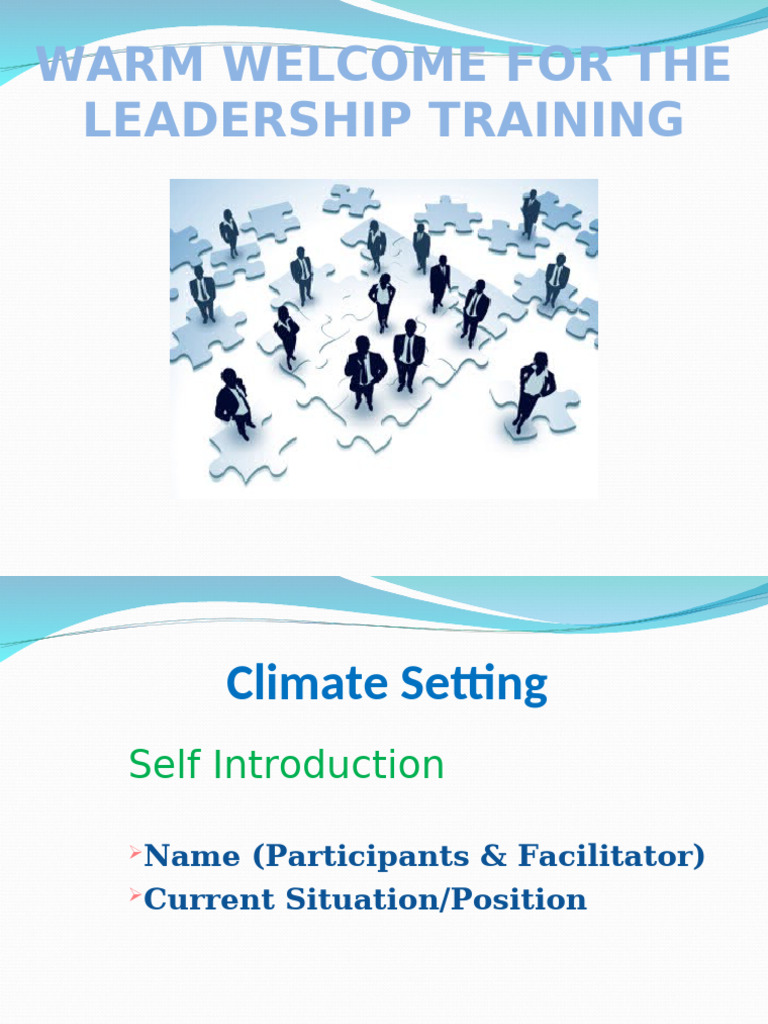Leadership Training Workshop Overview | PDF | Leadership | Motivational