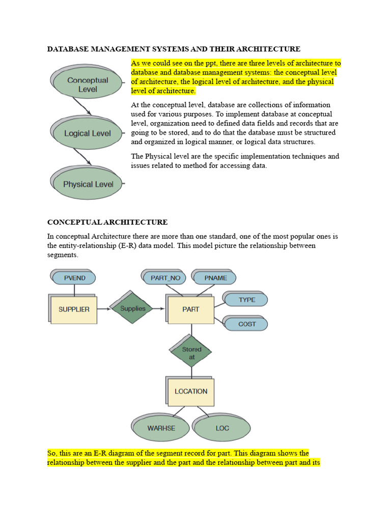 DATABASE MANAGEMENT SYSTEMS AND THEIR ARCHITECTURE | PDF | Conceptual Model | Databases