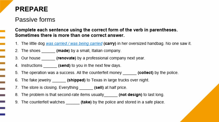 Prepare: Passive Forms | PDF