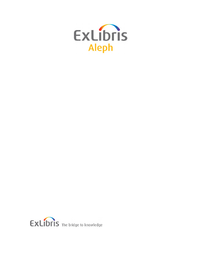 Aleph 20 Syslib Guide - Items | PDF | Libraries | Microsoft