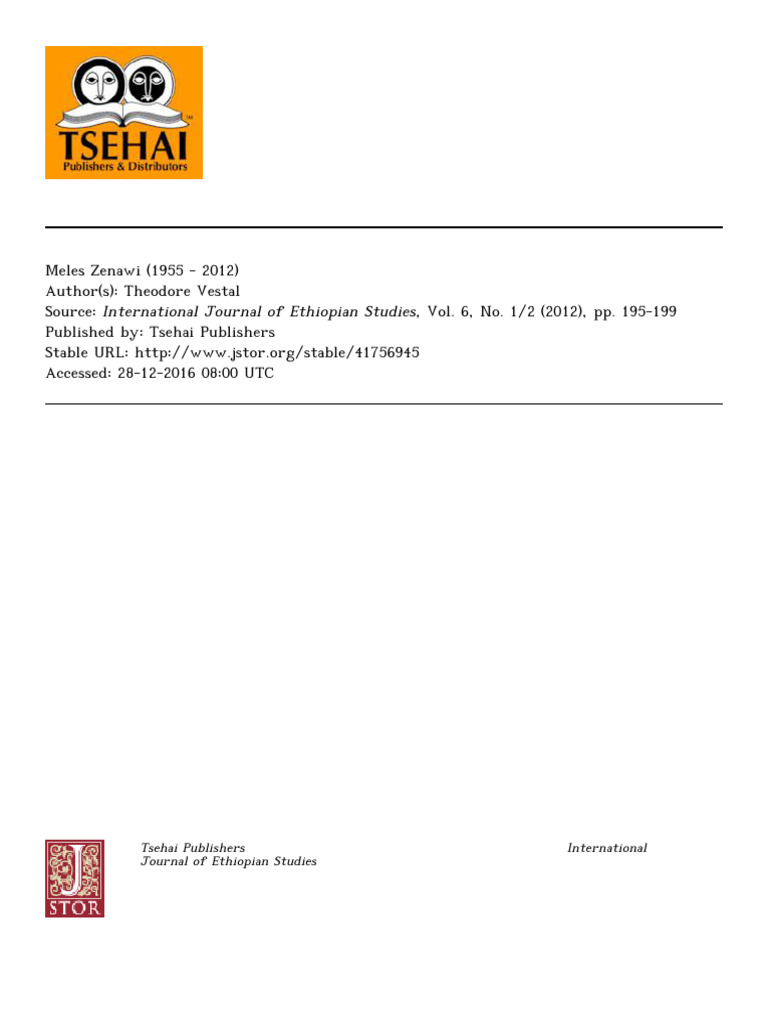 MELES Z. | PDF | Ethiopia