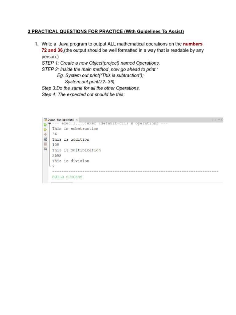 Java Programming Practice Questions | PDF | Area | Software Development