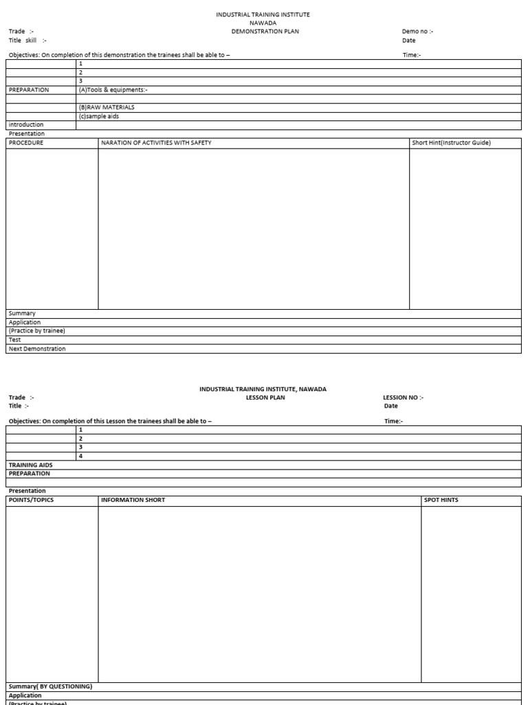 Lesson Plan&Demo Plan | PDF