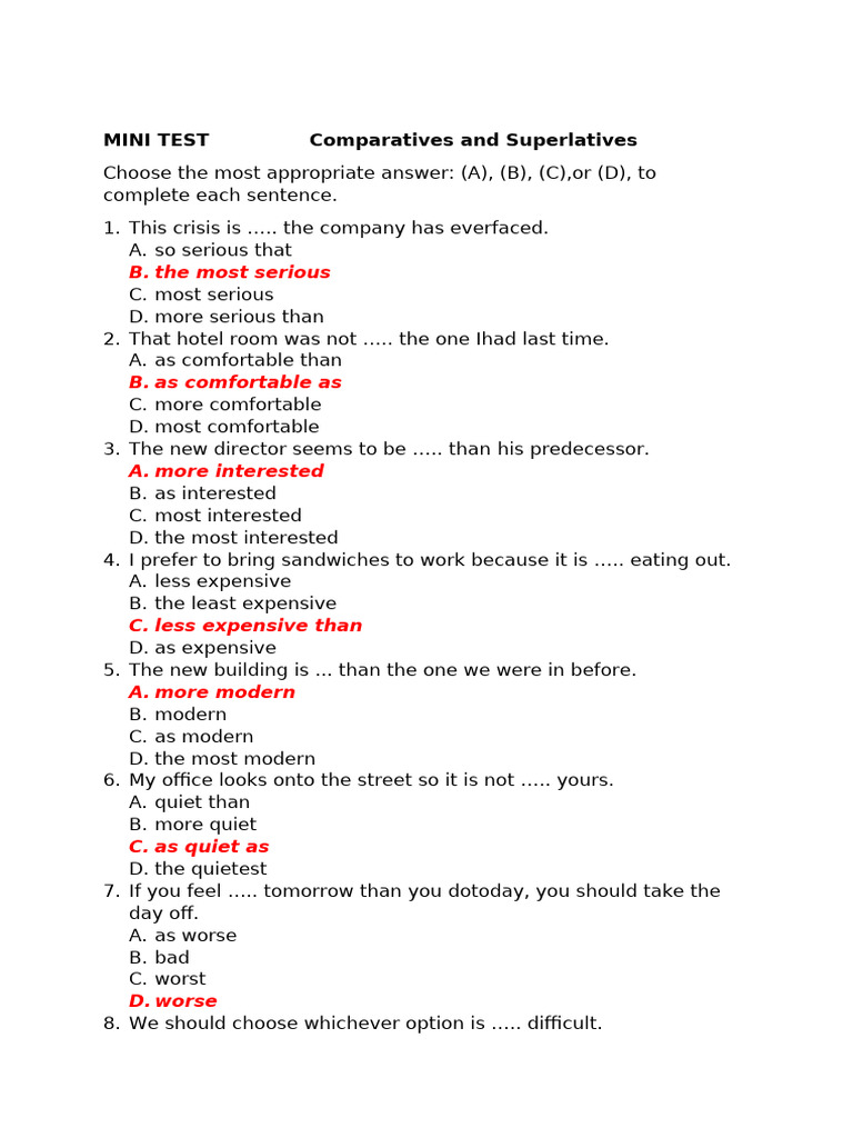 Comparative - Exercise 5 | PDF