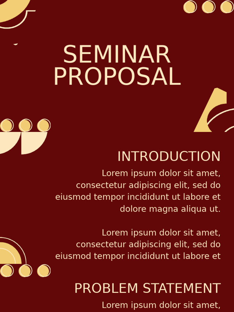 Maroon Yellow Modern Abstract Seminar Proposal Presentation | PDF