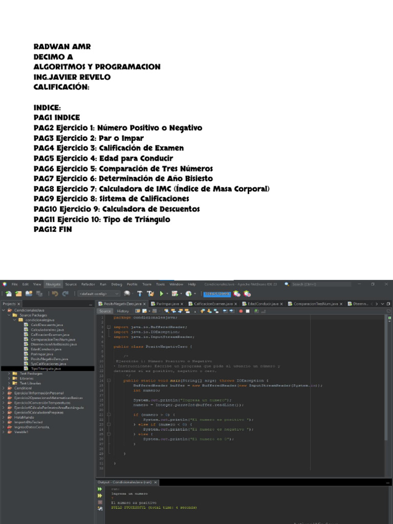 Condicionales en java Ejercicios 2 | PDF
