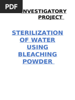 Sterilization of Water Using Bleaching Powder | PDF | Water Purification | Bleach
