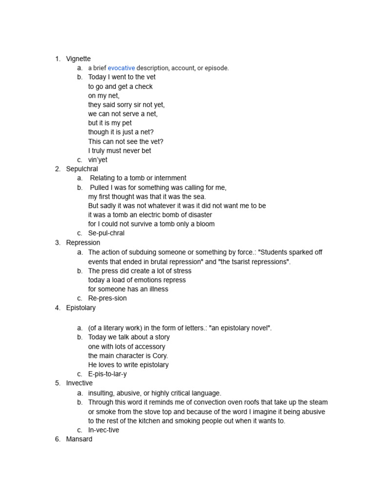Unit 3 Vocabulary (1) | PDF