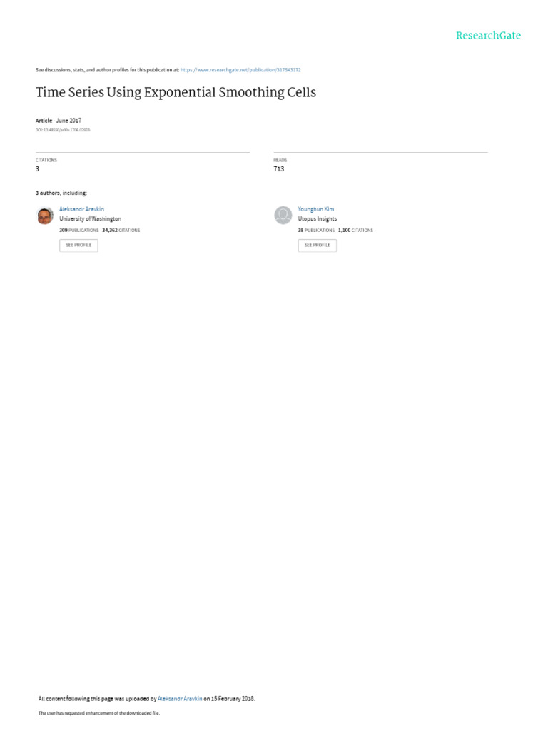 Time Series Using Exponential Smoothing Cells | PDF | Time Series | Forecasting