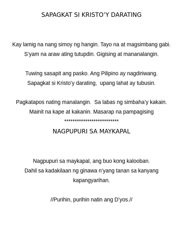 Sapagkat Si Kristo | PDF