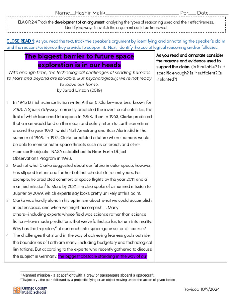 STUDENT COPY - Lesson 4 - Interactive Notetaker | PDF | Argument ...