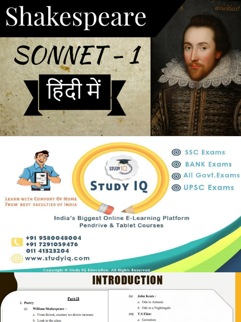 Sonnet 1 | PDF | Sonnets | Stanzaic Form