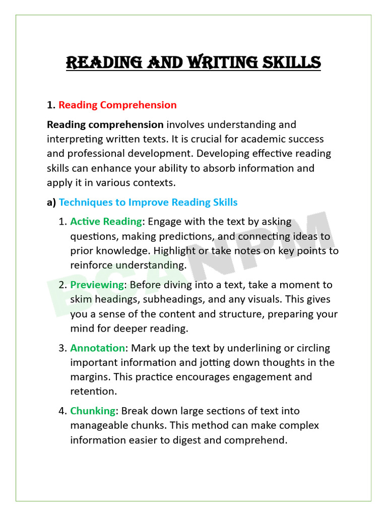 5 - Reading and Writing Skills | PDF | Speed Reading | Reading Comprehension