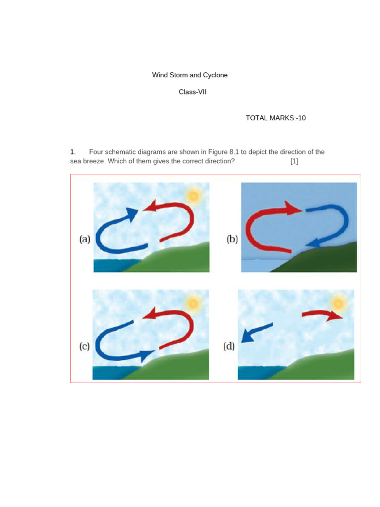 Class 7 Wind Storm and Cyclone Quiz | PDF