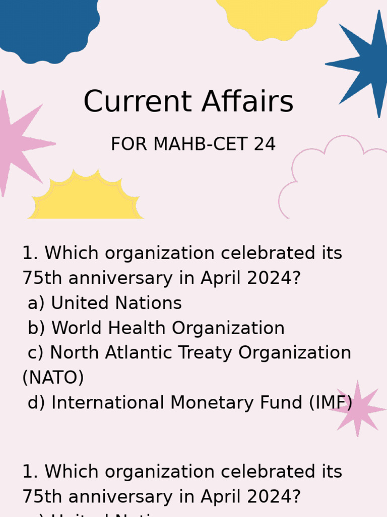 Sample Question Paper On Current Affairs | PDF