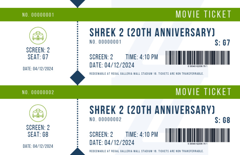 Blue Illustration Cinema Movies Ticket | PDF