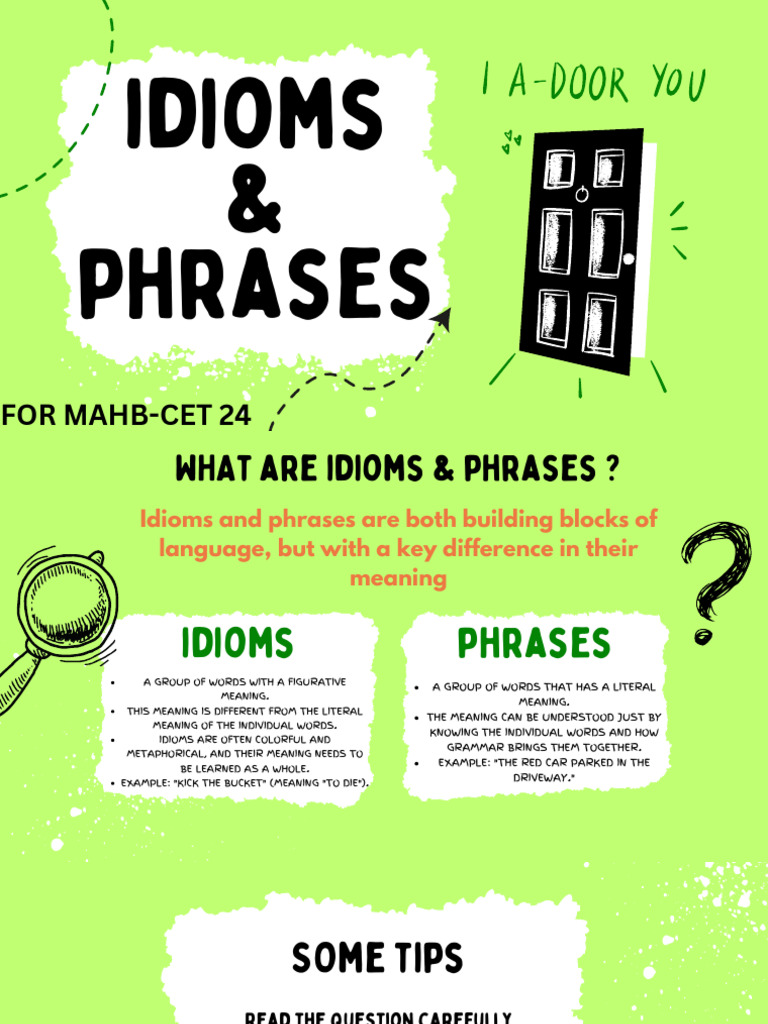 MAH-B CET 24 Idioms & Phrases Guide | PDF | Idiom