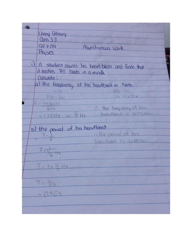 Physics Asynchronous work | PDF