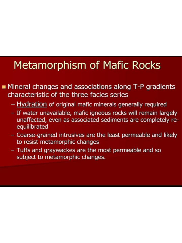 Metamorphism of Mafic Rock | PDF